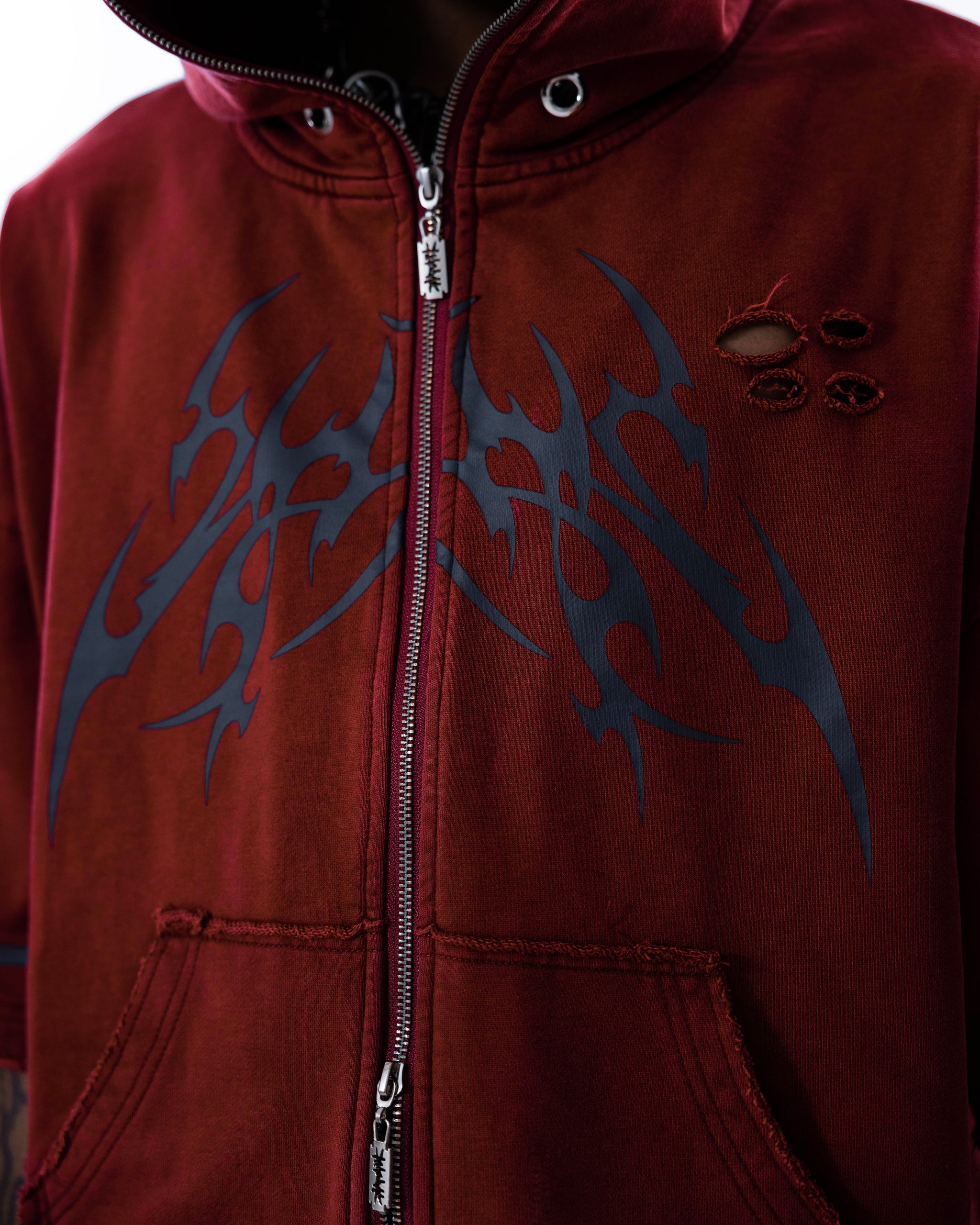 - SHORT JACKET - WASHED DRAK RED – SATSUN NIGHT