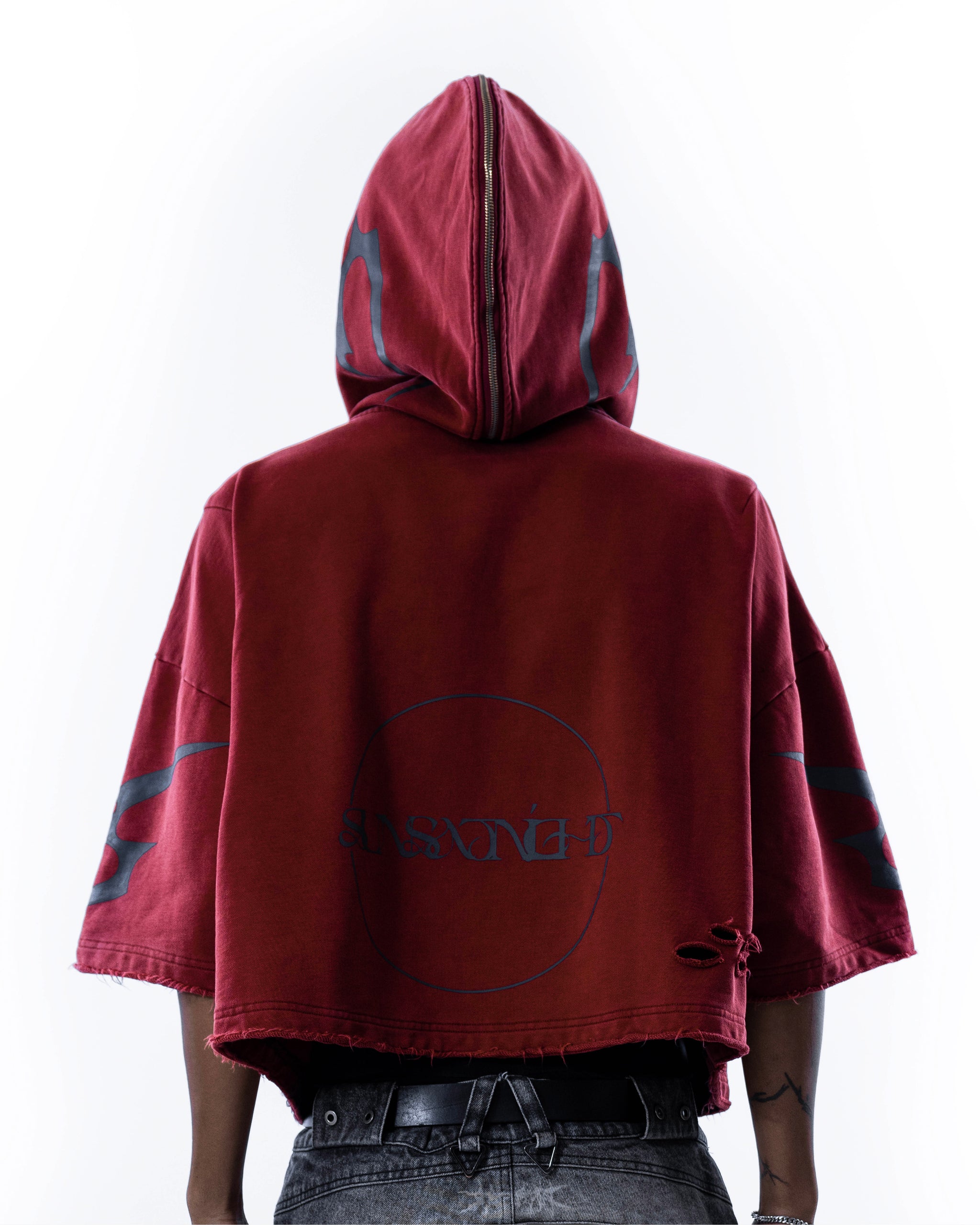 - SHORT JACKET - WASHED DRAK RED – SATSUN NIGHT